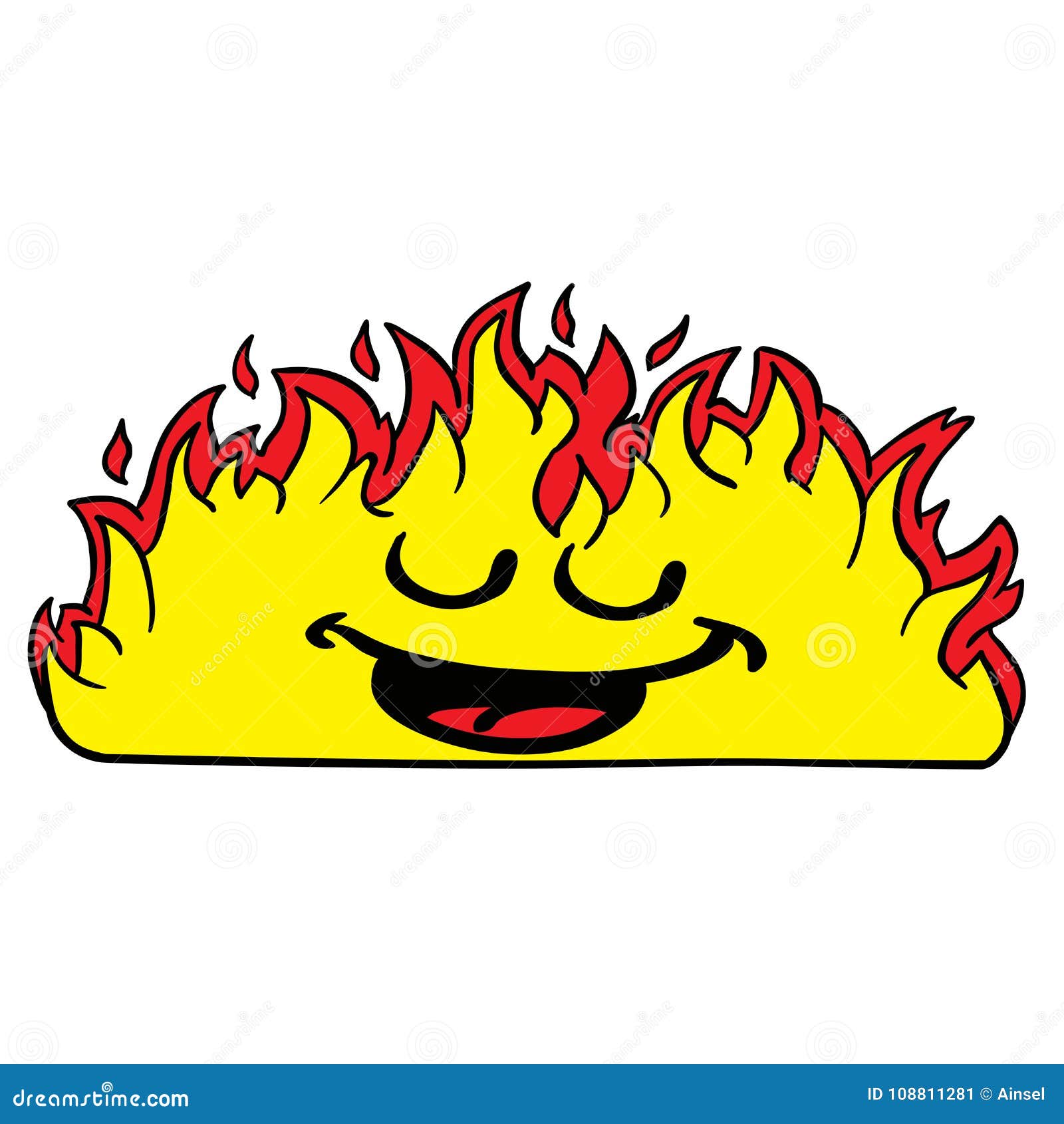 Happy burning fire fire stock illustration. Illustration of isolated ...
