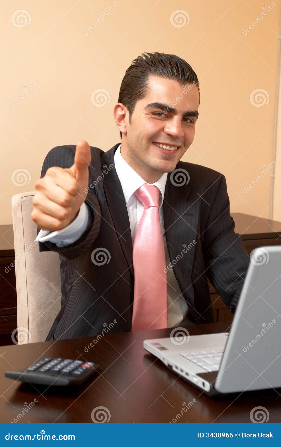 Happy business stock photo. Image of telecommunication - 3438966