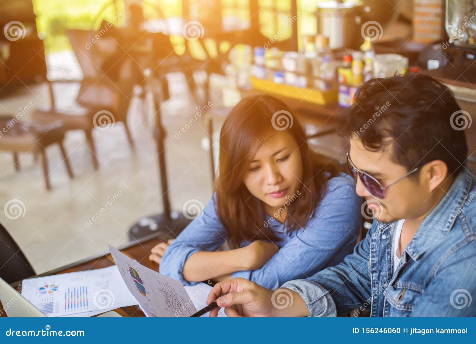 Happy Business Couple is Working Together Stock Photo - Image of ...