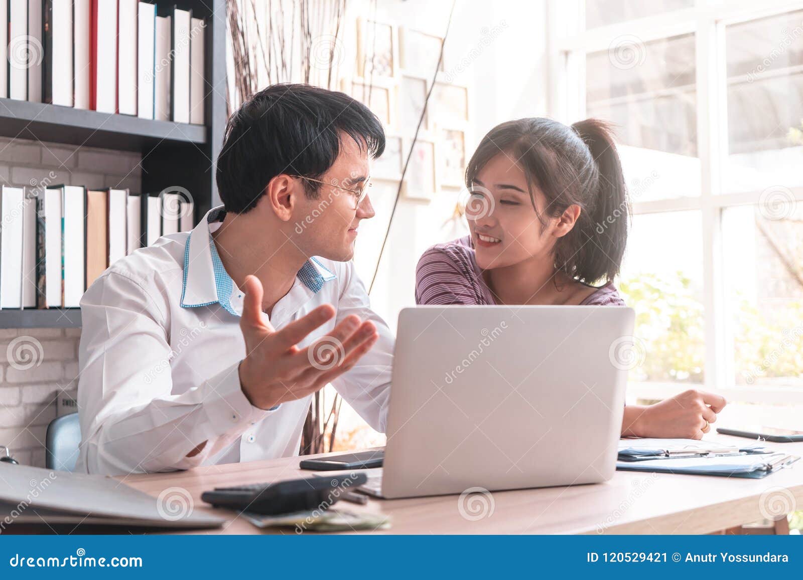 Happy Business Couple Working Together at Home Stock Image - Image of ... Happy Business Couple Working Together at Home Stock Image - Image of ...