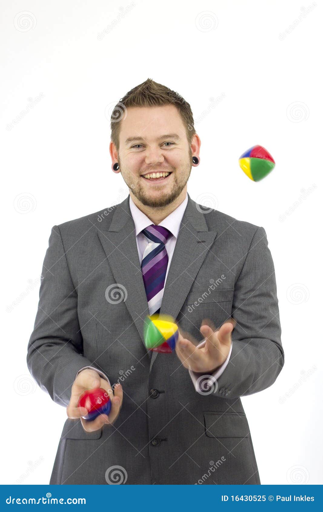 Happy Business Juggler stock image. Image of vertical - 16430525