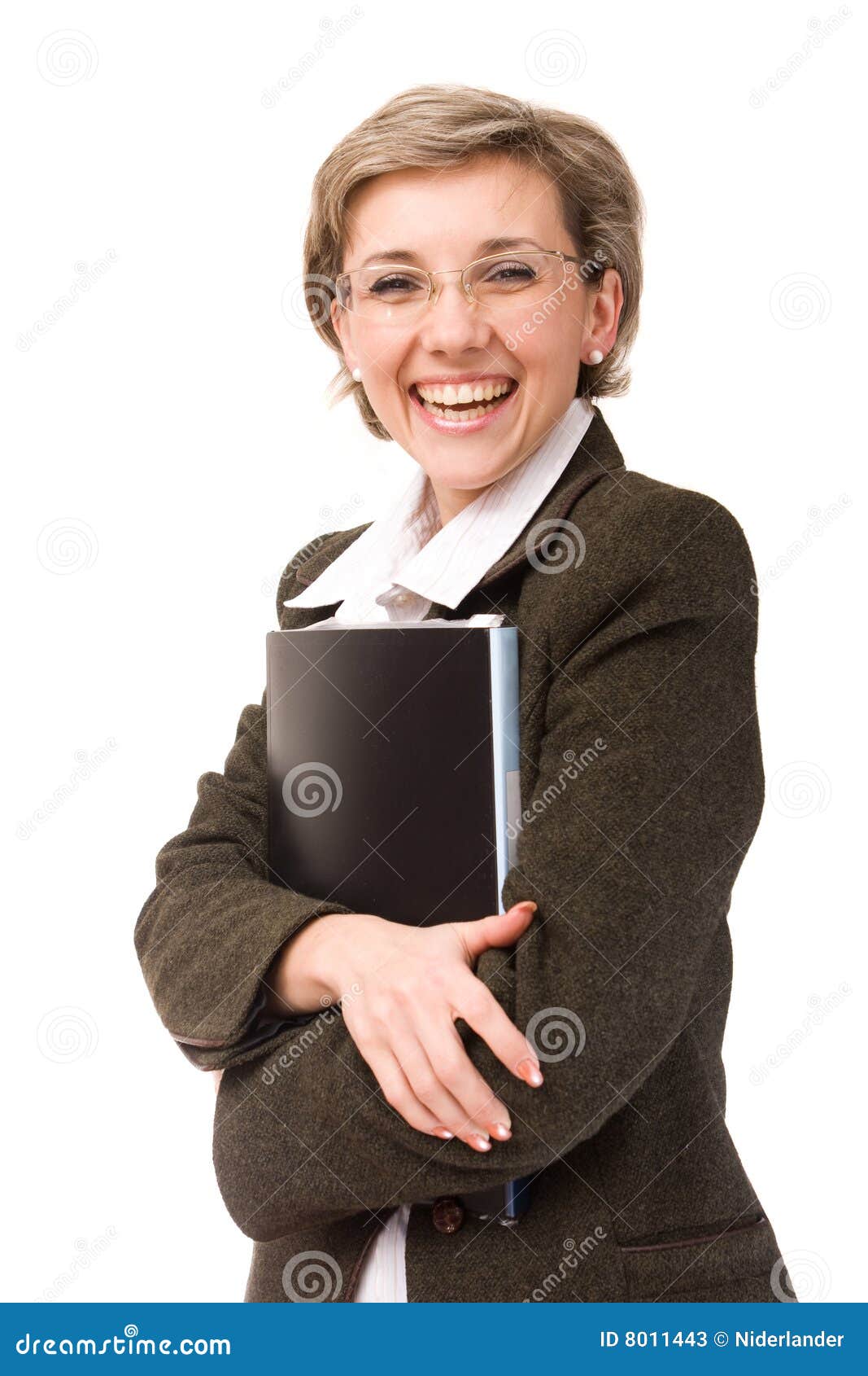 Happy business lady stock image. Image of papers, young - 8011443