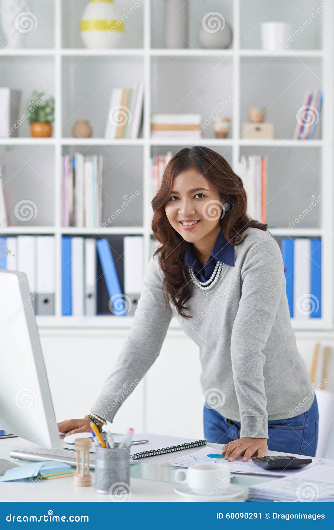 Happy business lady stock image. Image of professional - 60090291