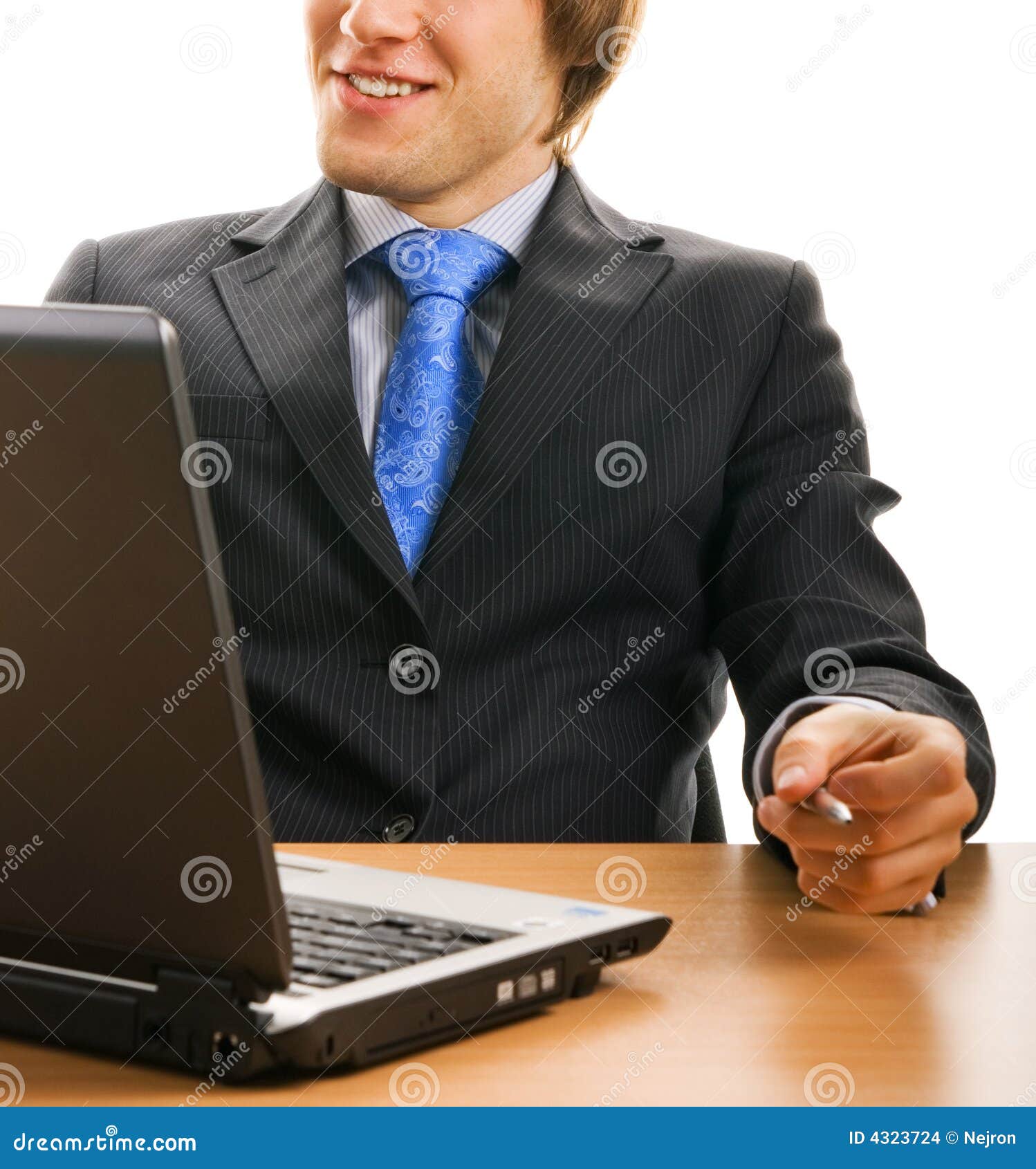 Happy business man stock photo. Image of online, formal - 4323724