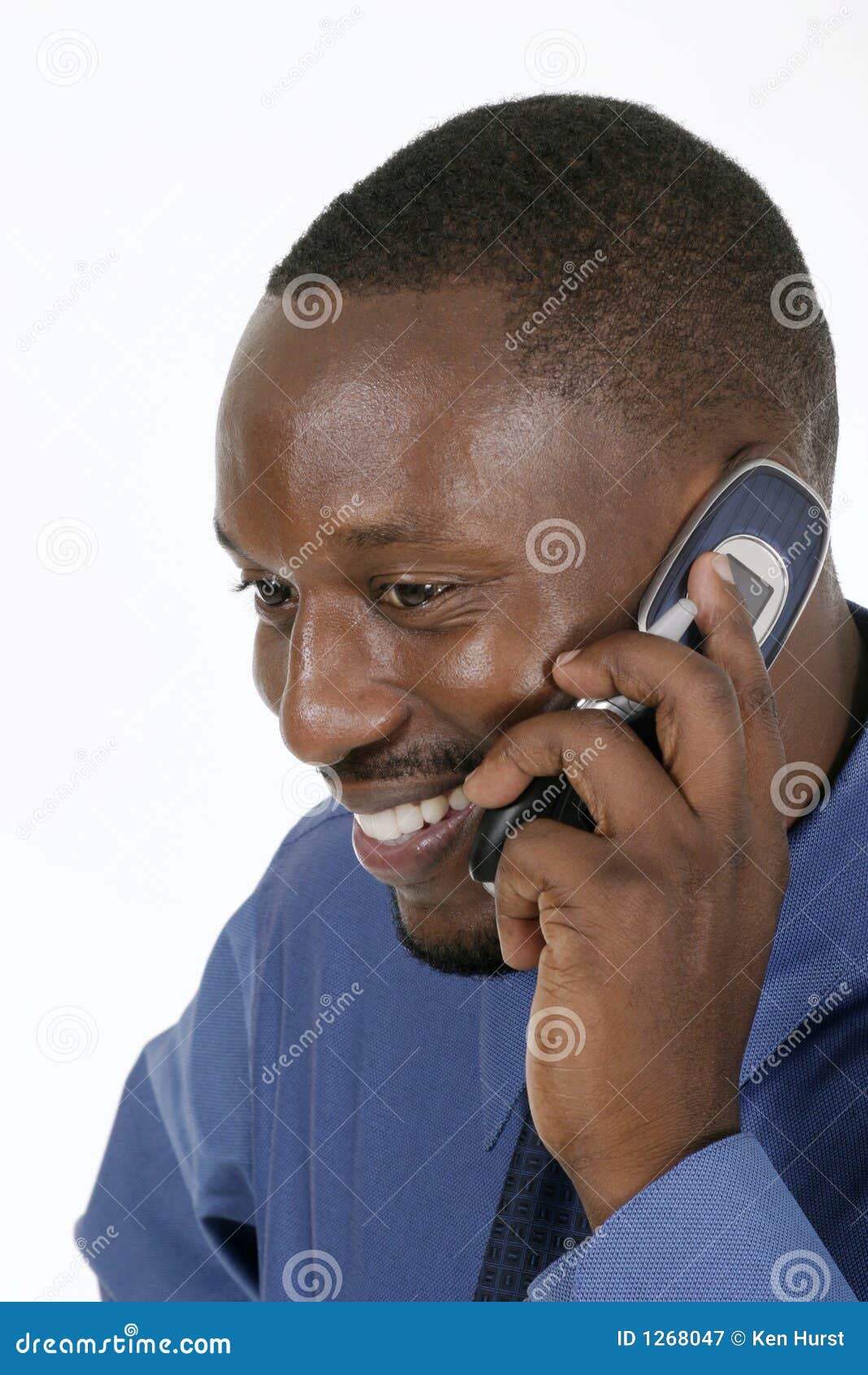 Happy Business Man on Cellphone 1 Stock Image - Image of male, mature ...
