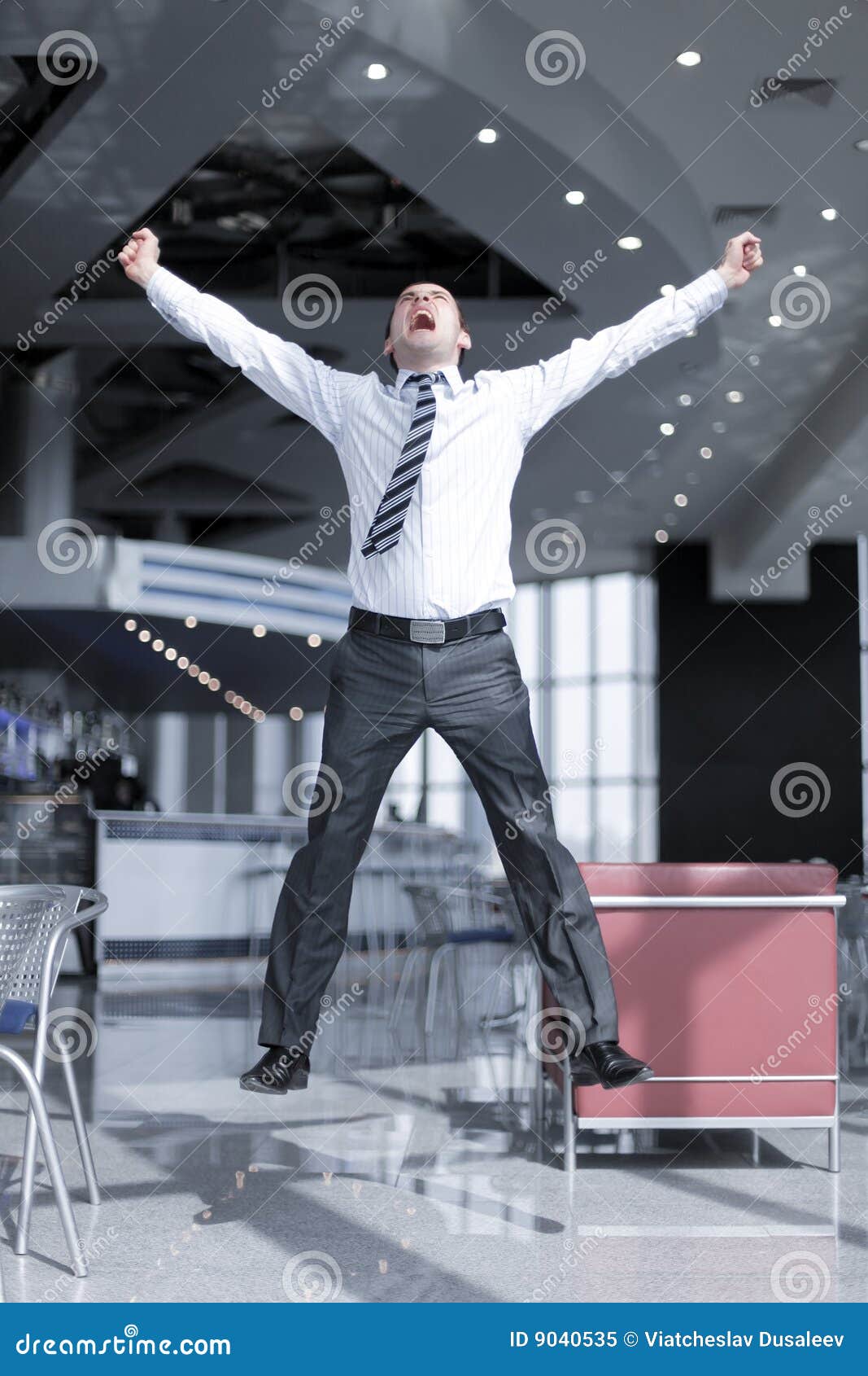 Happy business man jumping stock image. Image of goal - 9040535