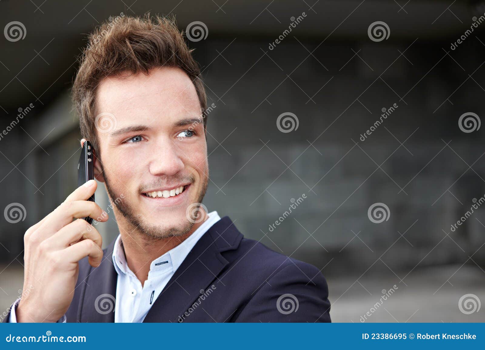 Happy Business Man Making Calls Stock Image - Image of people, student ...