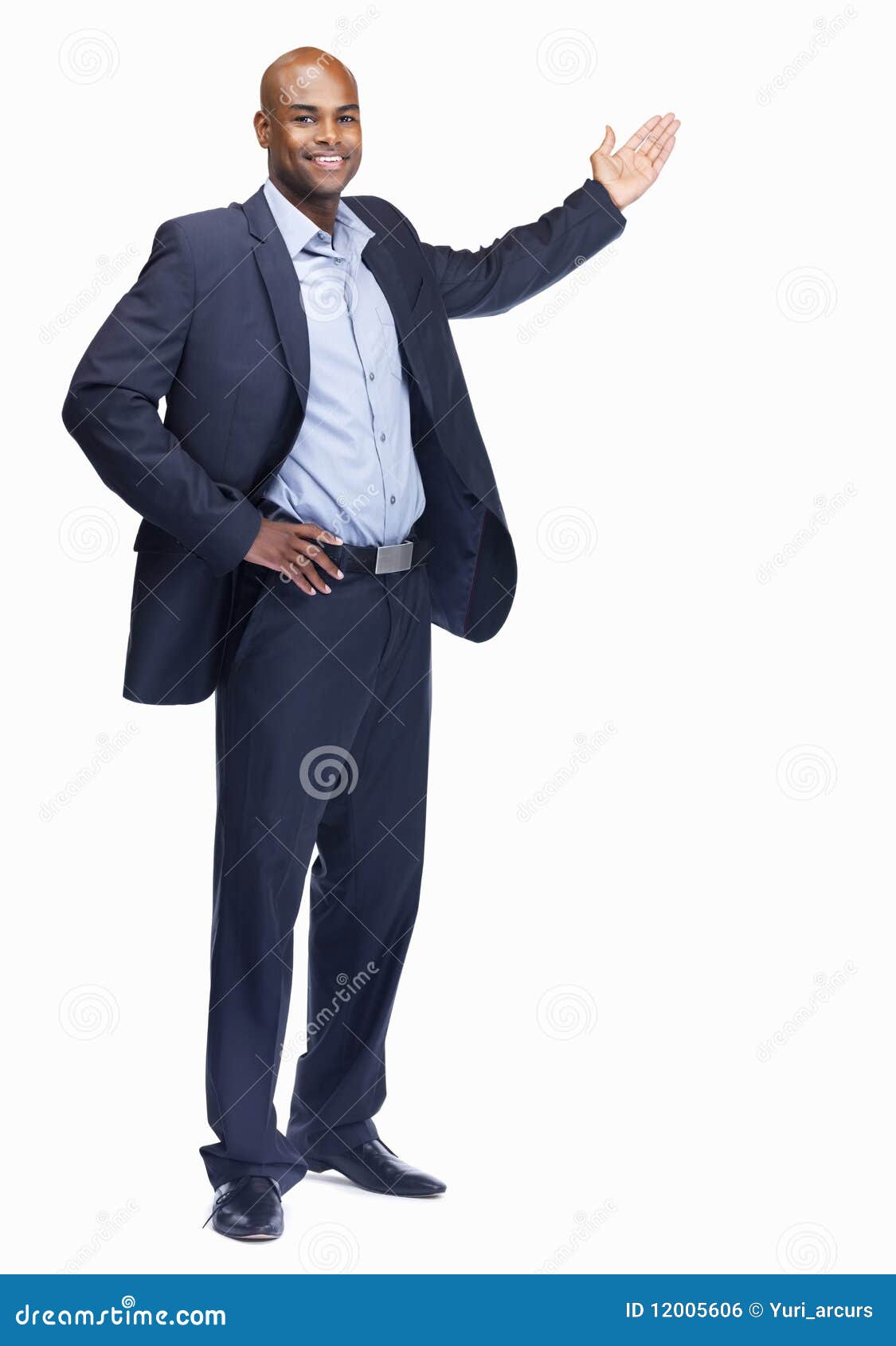 Happy Business Man Pointing Out on White Stock Photo - Image of holding ...