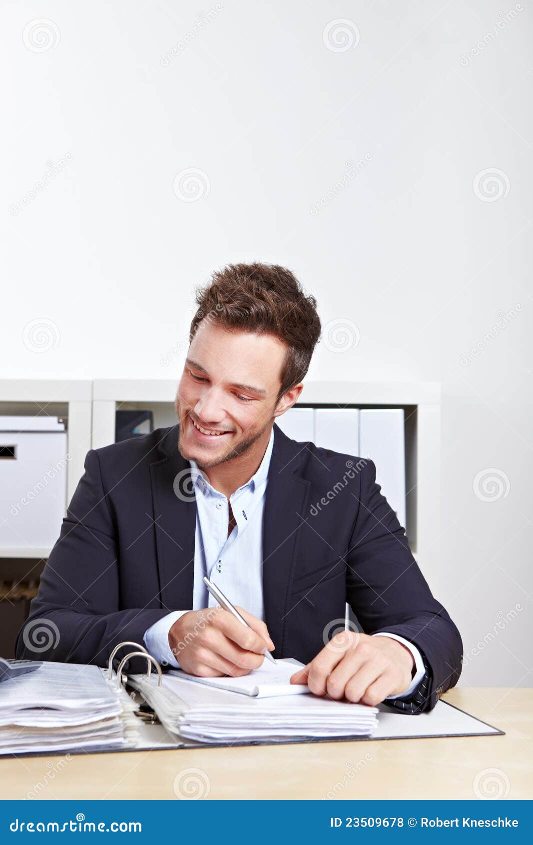 Happy Business Man Taking Notes Stock Photo - Image of preparation ...