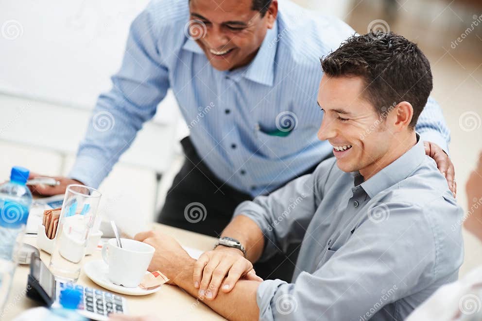 Happy Business Men Having a Good Time at Work Stock Image - Image of ...