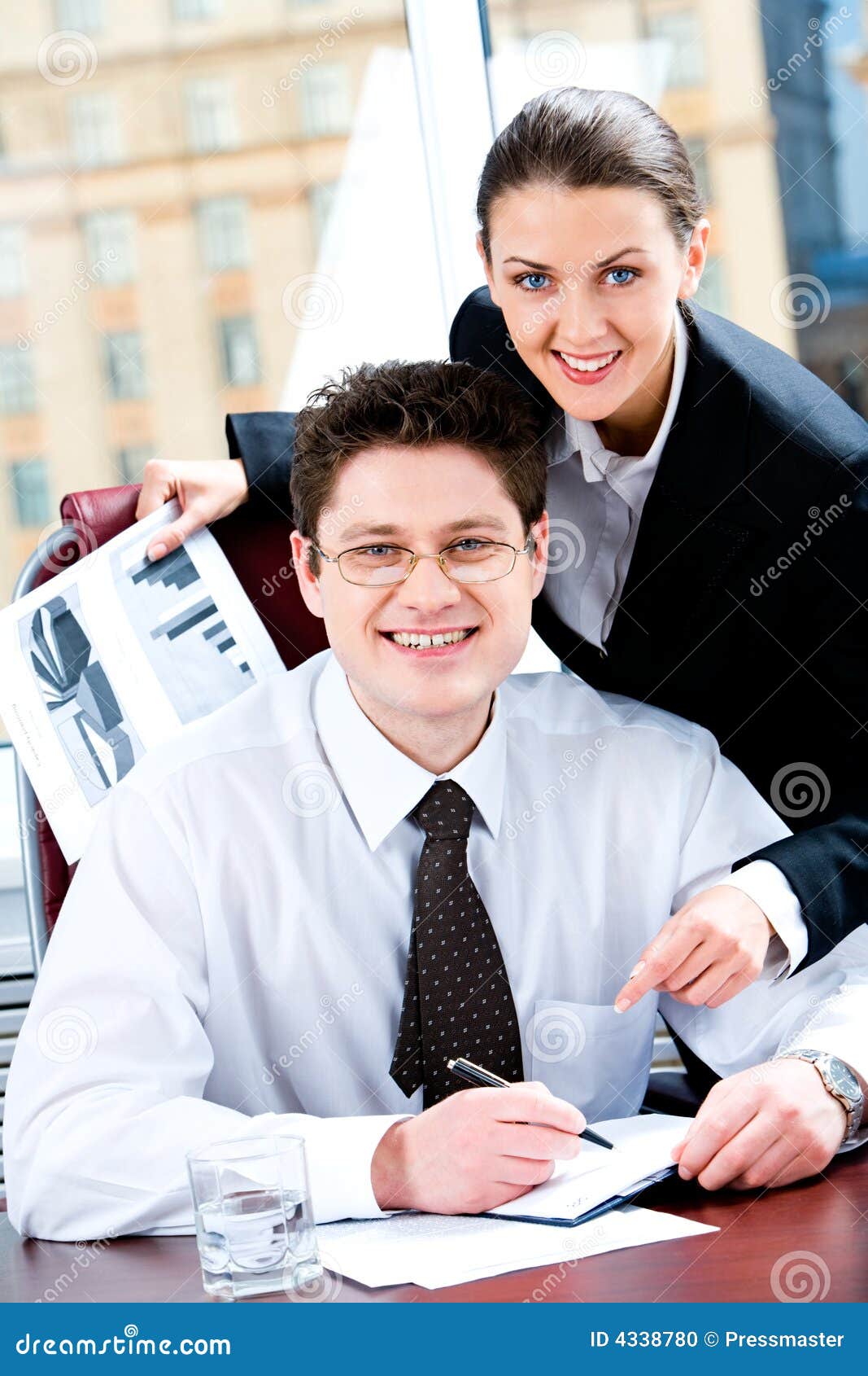 Happy business partners stock photo. Image of holding - 4338780