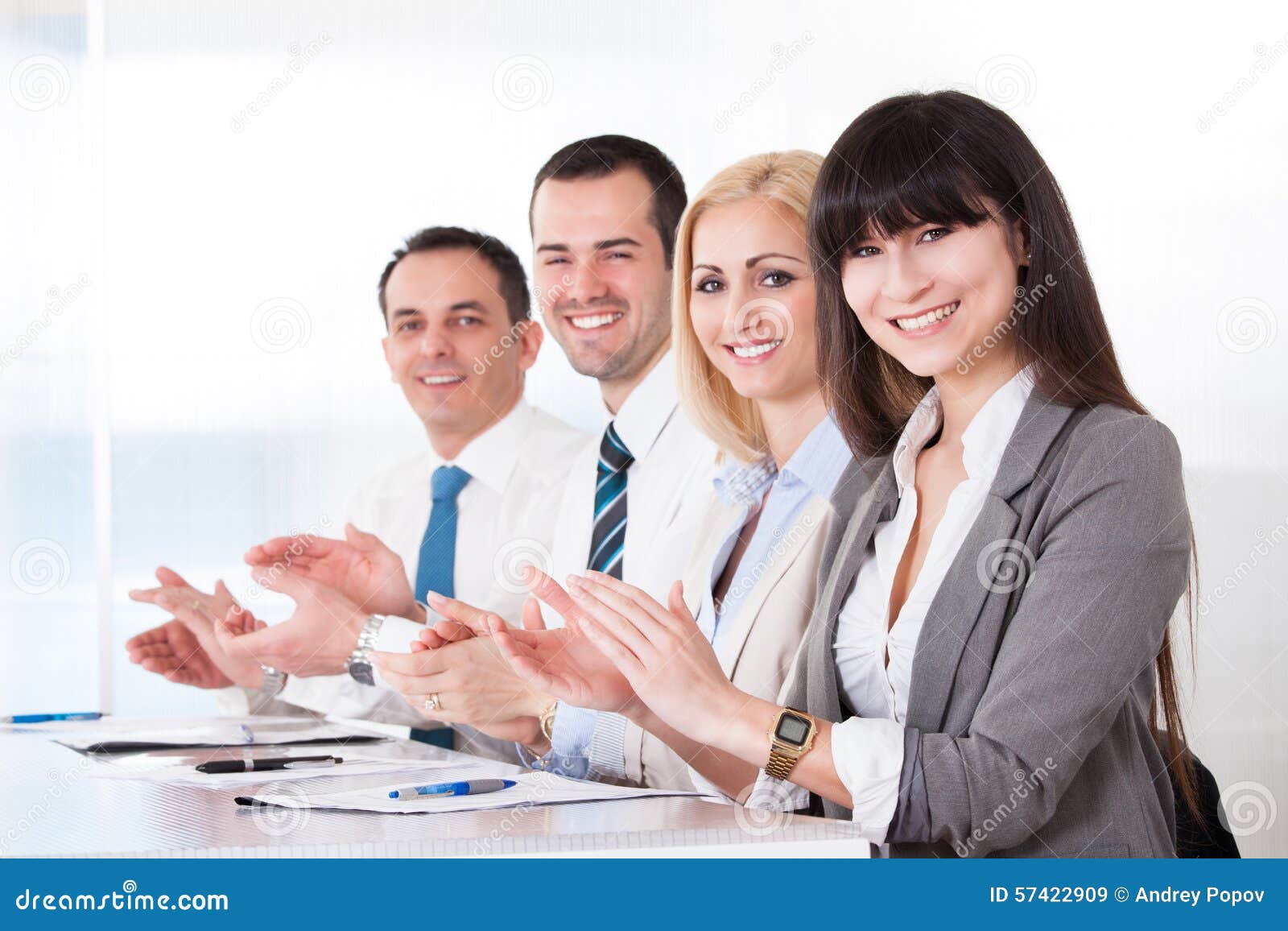 Happy Business People Clapping Stock Image - Image of business ...