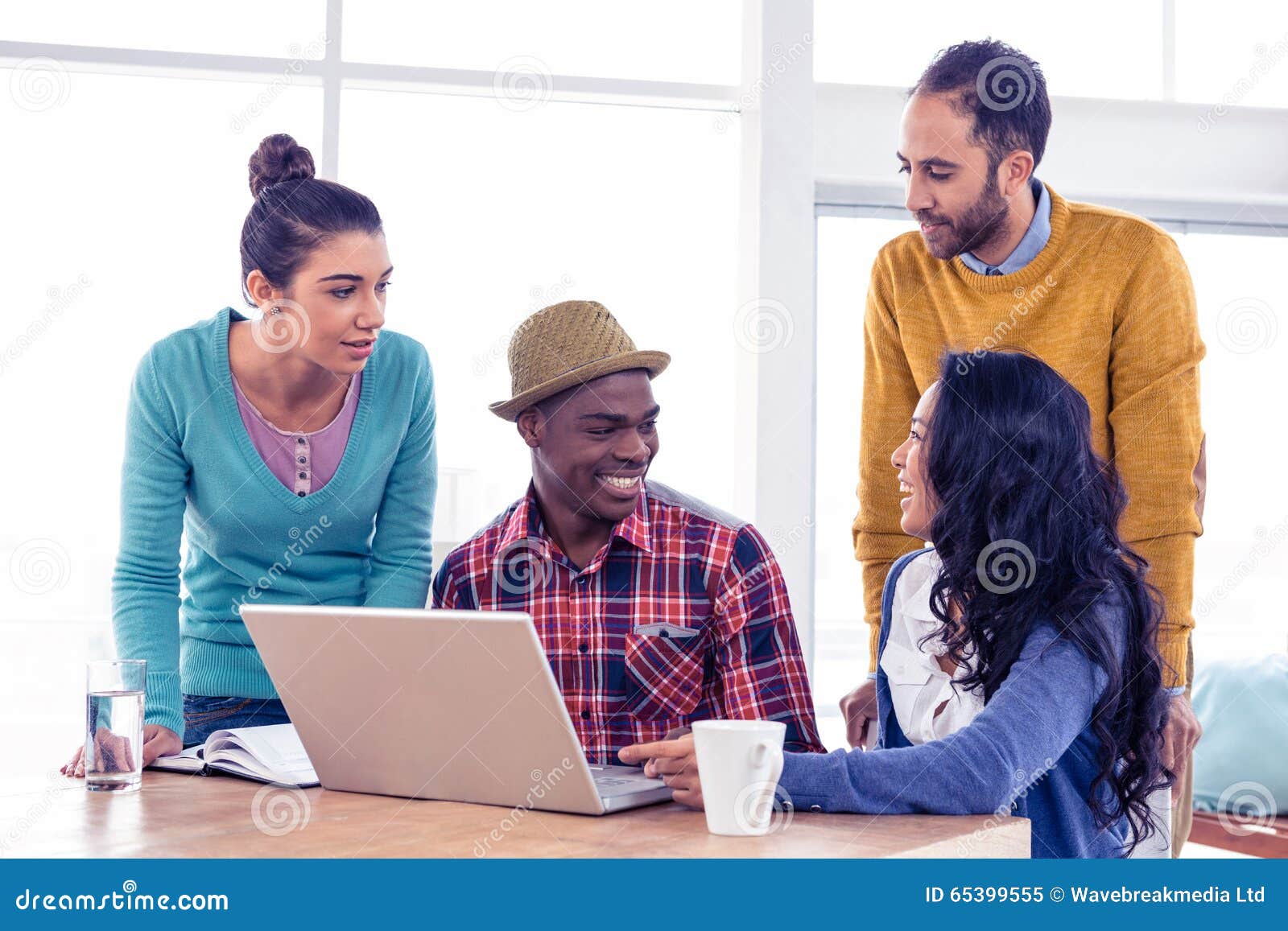 Happy Business People Discussing at Creative Office Stock Image - Image ...