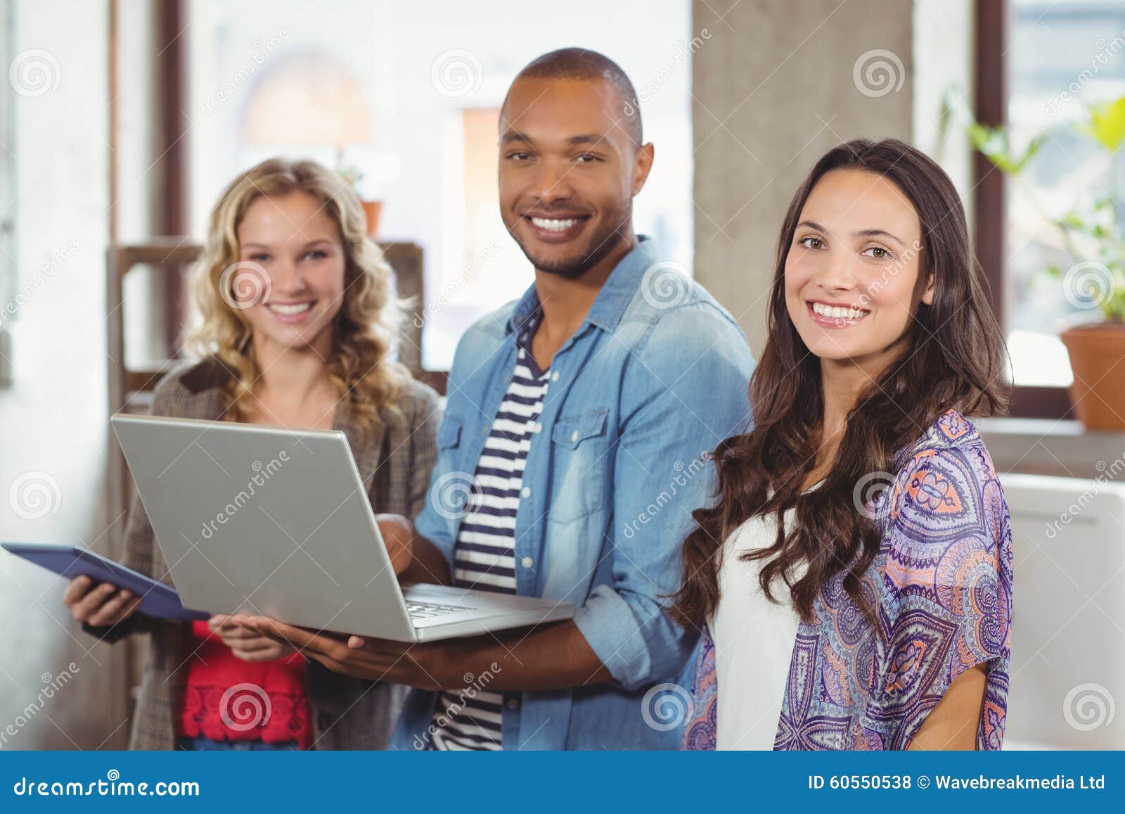 Happy Business People Using Technologies in Office Stock Photo - Image ...