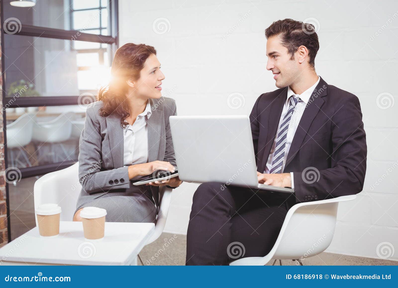 Happy Business People Using Technology Stock Photo - Image of happiness ...