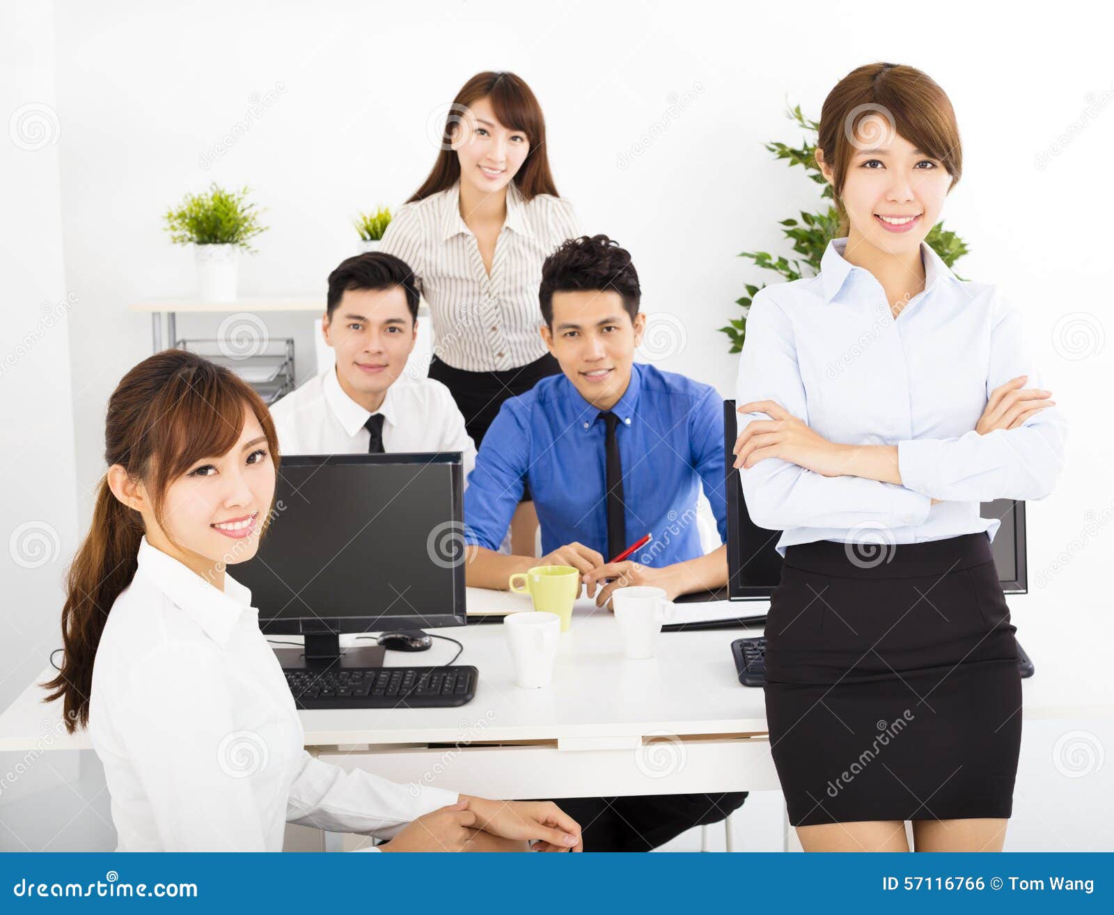 Happy Business People Working in the Office Stock Photo - Image of ...