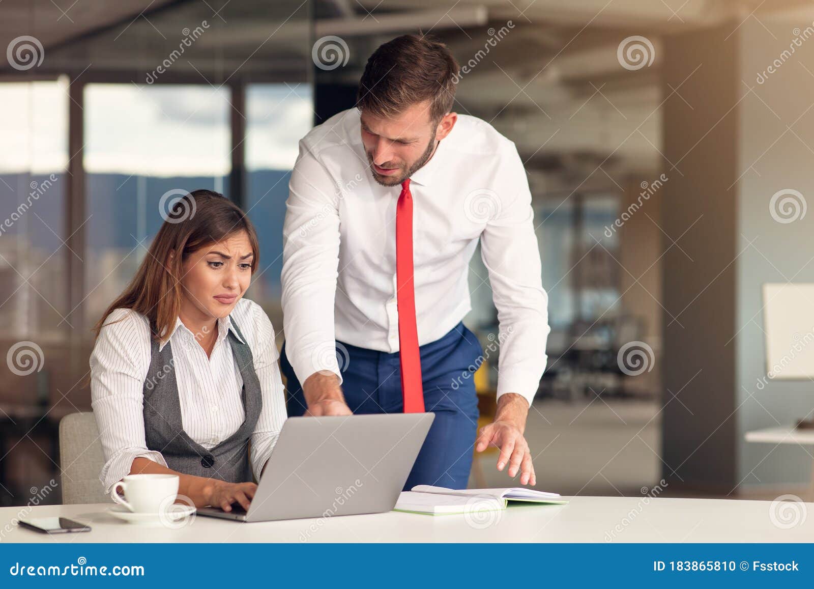 Happy Business People Working Together on Computer Stock Photo - Image ...