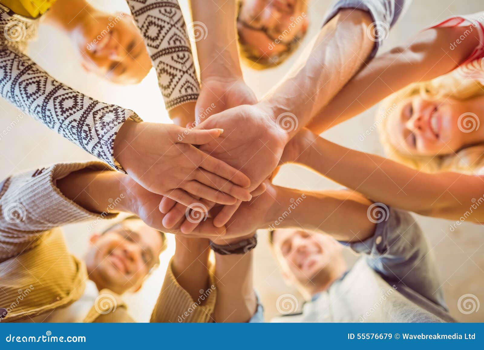 Happy Business Team Joining Their Hands Stock Image - Image of ...