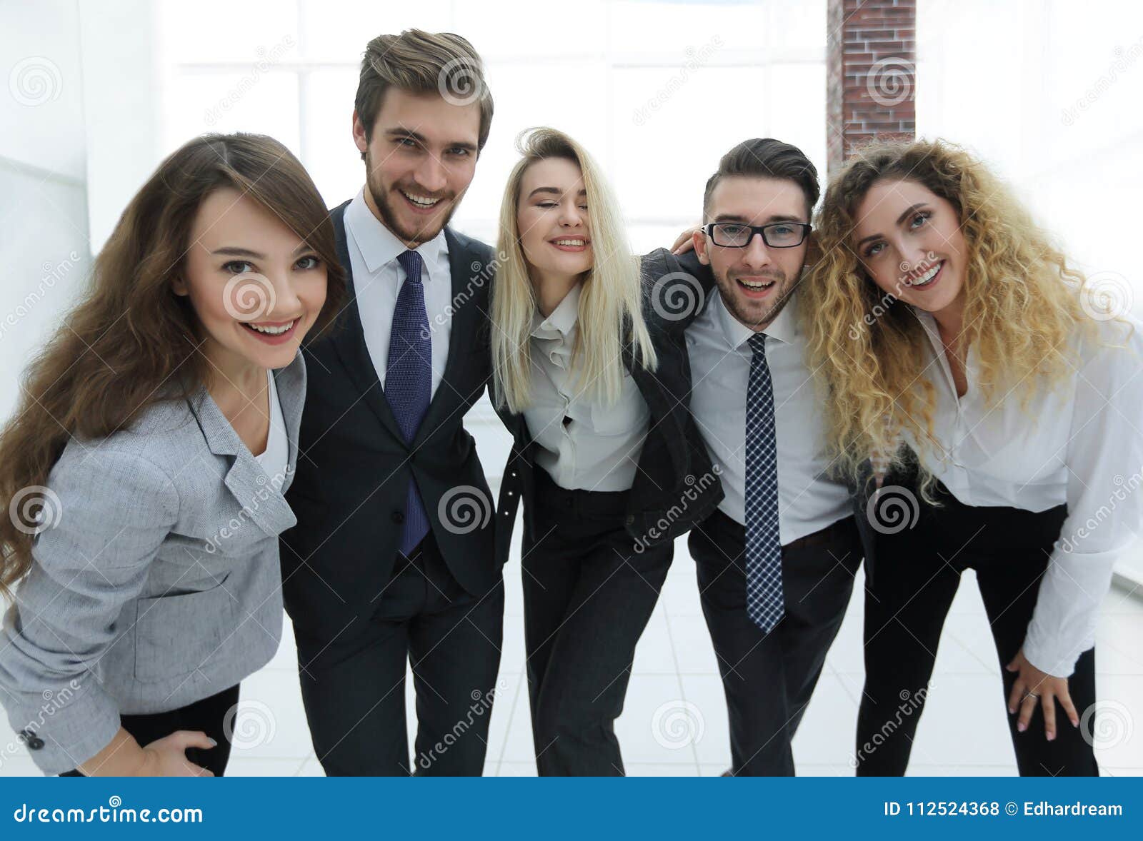 Closeup.happy Business Team Looking at Camera Stock Photo - Image of ...