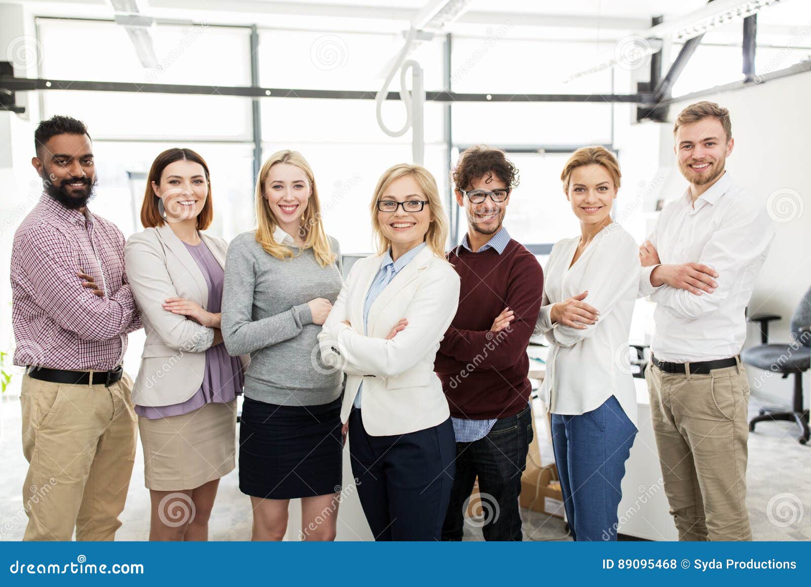 Happy Business Team in Office Stock Photo - Image of hispanic, indian ...