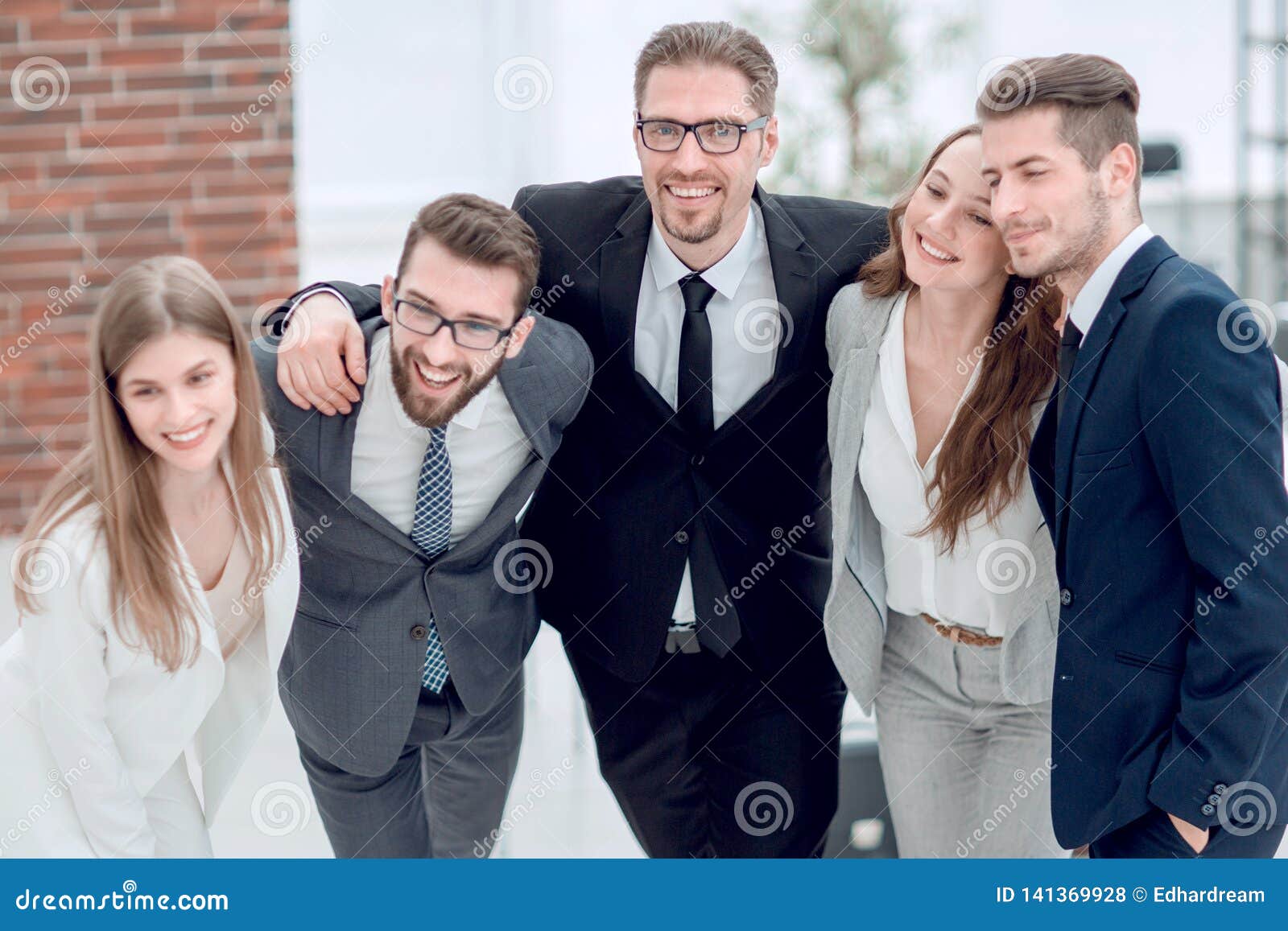 Happy Business Team Standing Together Stock Photo - Image of leadership ...