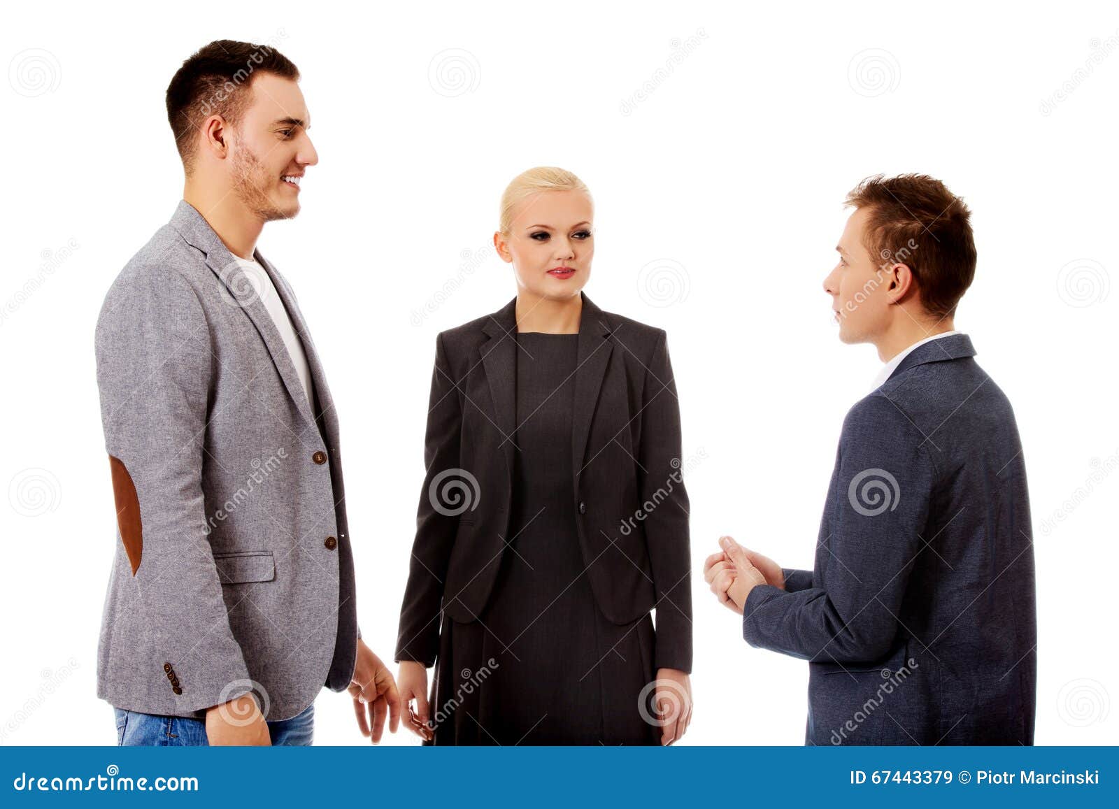 Happy Business Team Talking Together Stock Image - Image of interview ...
