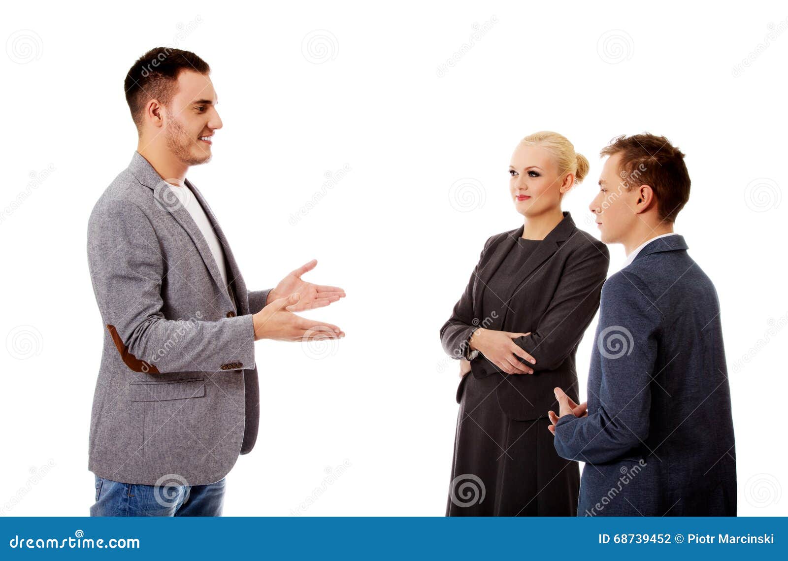 Happy Business Team Talking Together Stock Photo - Image of employees ...