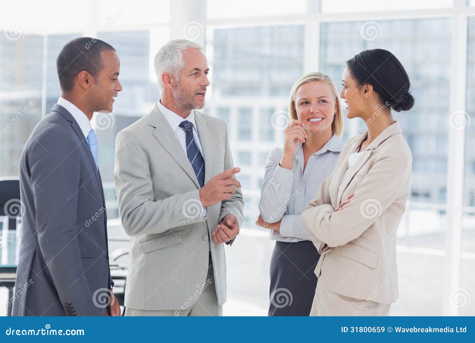 Happy Business Team Talking Stock Image - Image of laughing ...