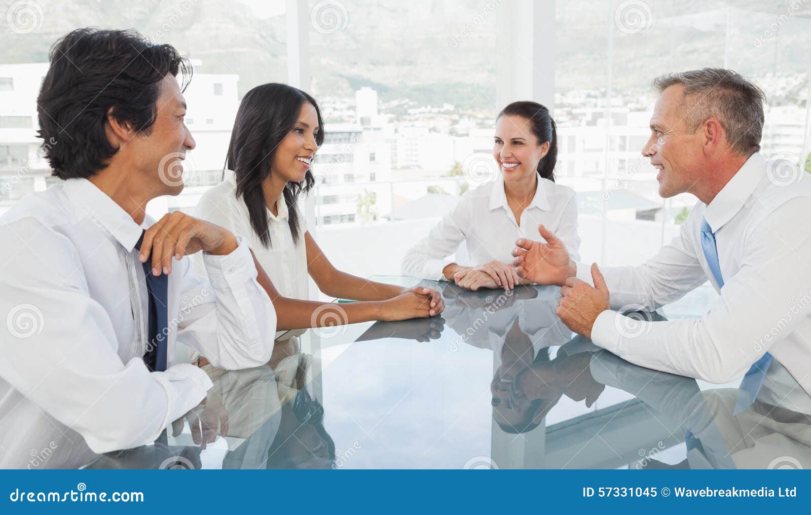 Happy Business Team Talking Together Stock Image - Image of interaction ...