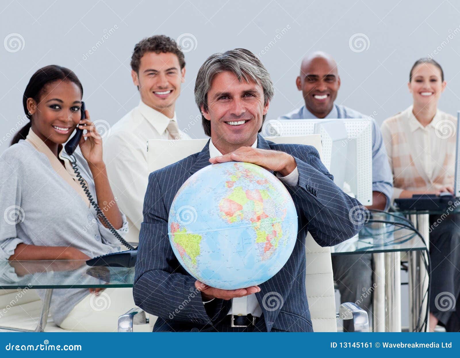 Happy Business Team at Work Stock Image - Image of staff, group: 13145161