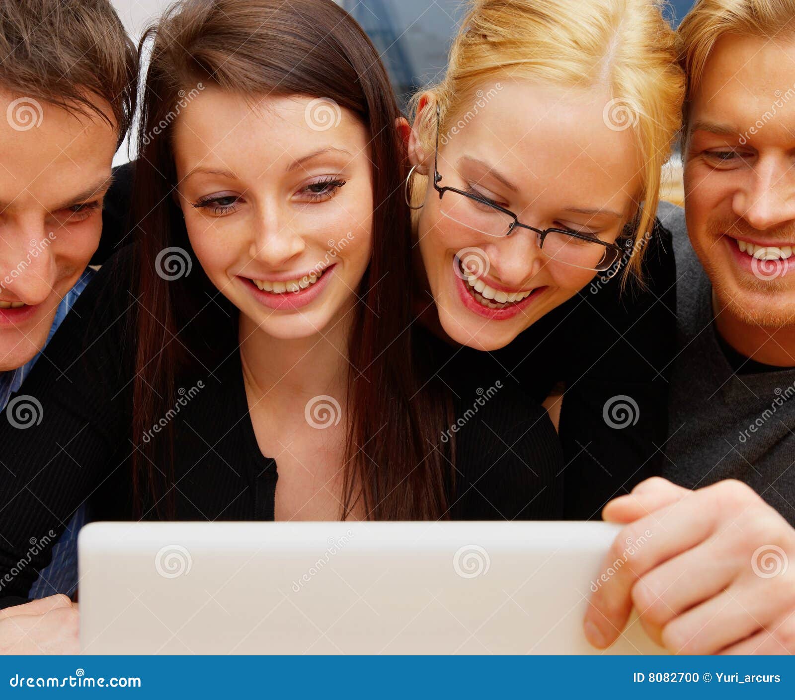 Happy Business Team Working on a Laptop Stock Photo - Image of business ...