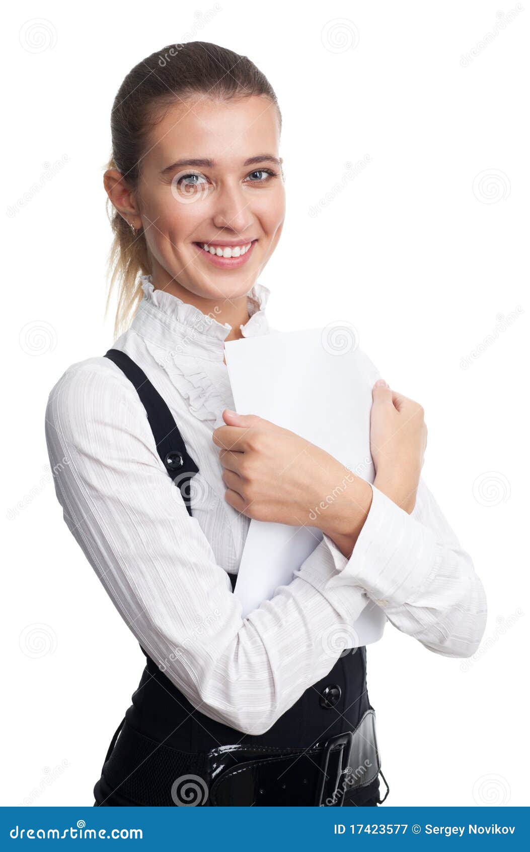 Happy Business Woman with Documents Stock Image - Image of business ...