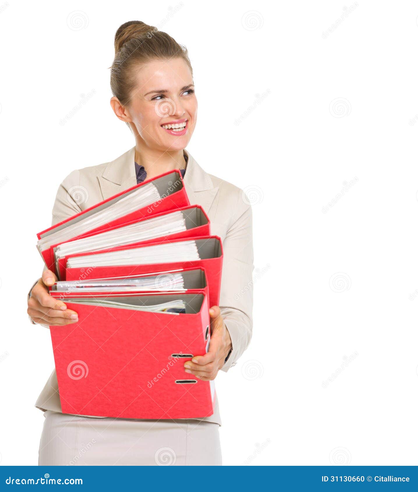 Happy Business Woman Holding Stack of Folders Stock Photo - Image of ... Happy Business Woman Holding Stack of Folders Stock Photo - Image of ...