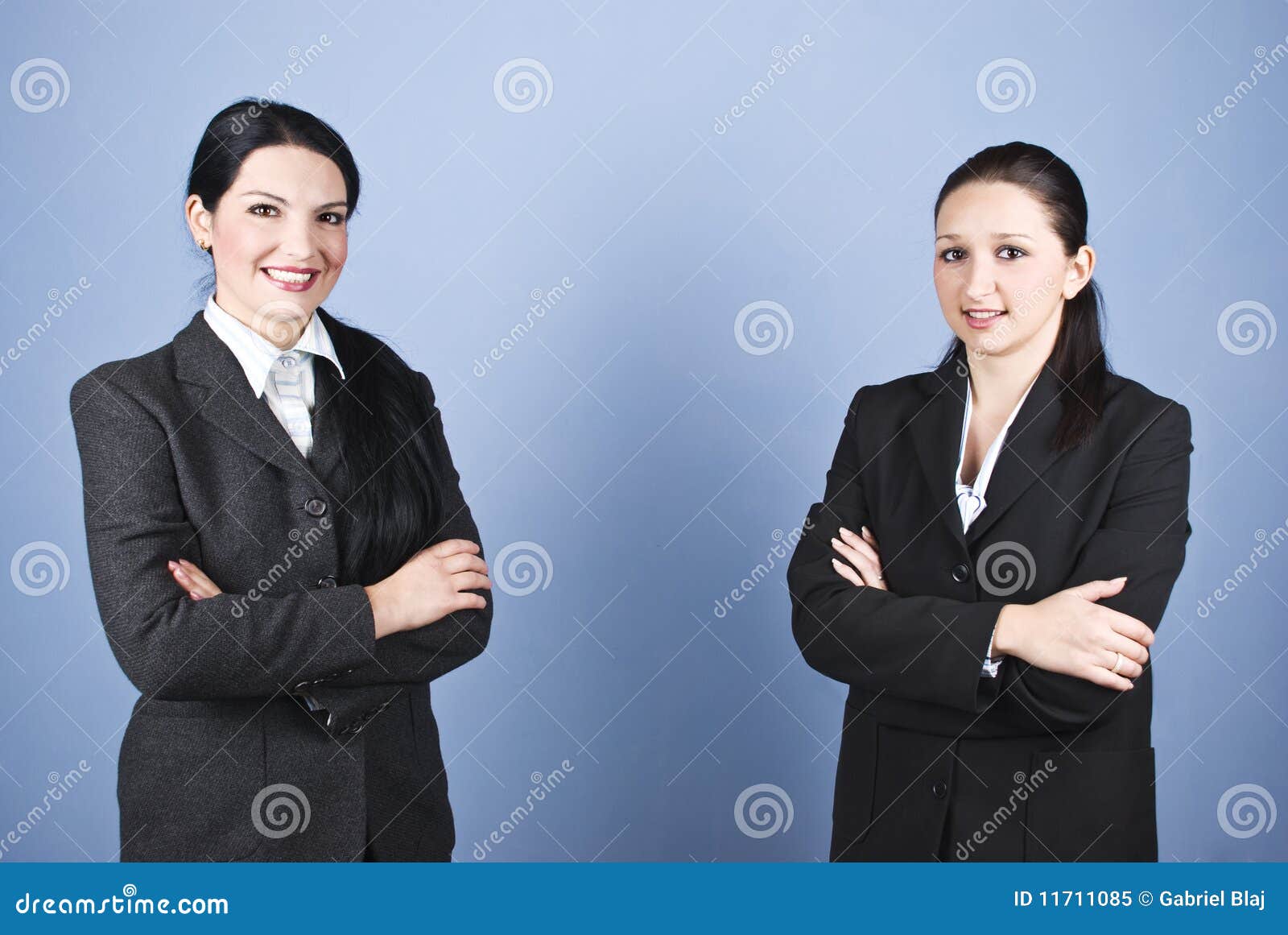 Happy Business Women with Arms Folded Stock Image - Image of hands ...
