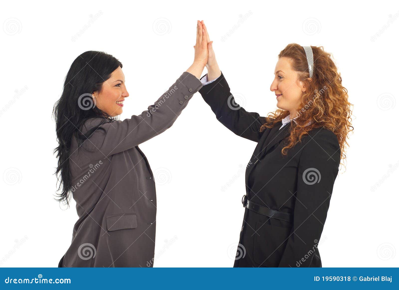 Happy Business Women High Five Stock Photo - Image of attitude ...