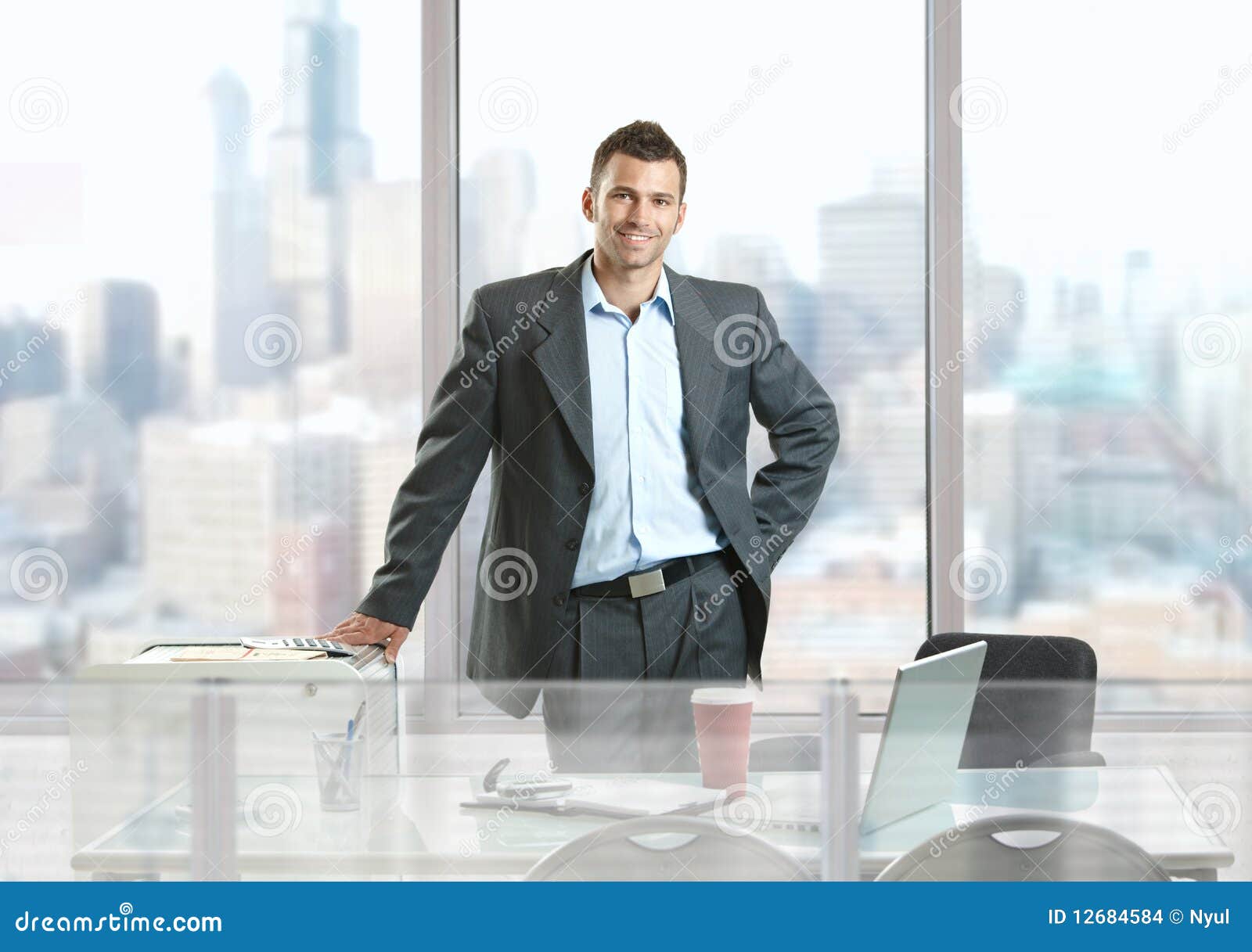 Happy businessman stock photo. Image of cube, employee - 12684584