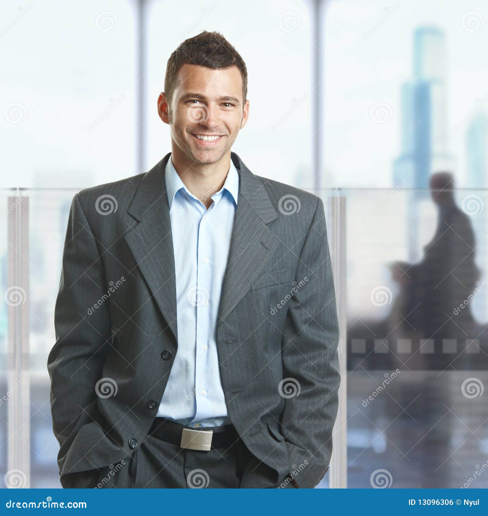 Happy businessman stock photo. Image of employee, collar - 13096306