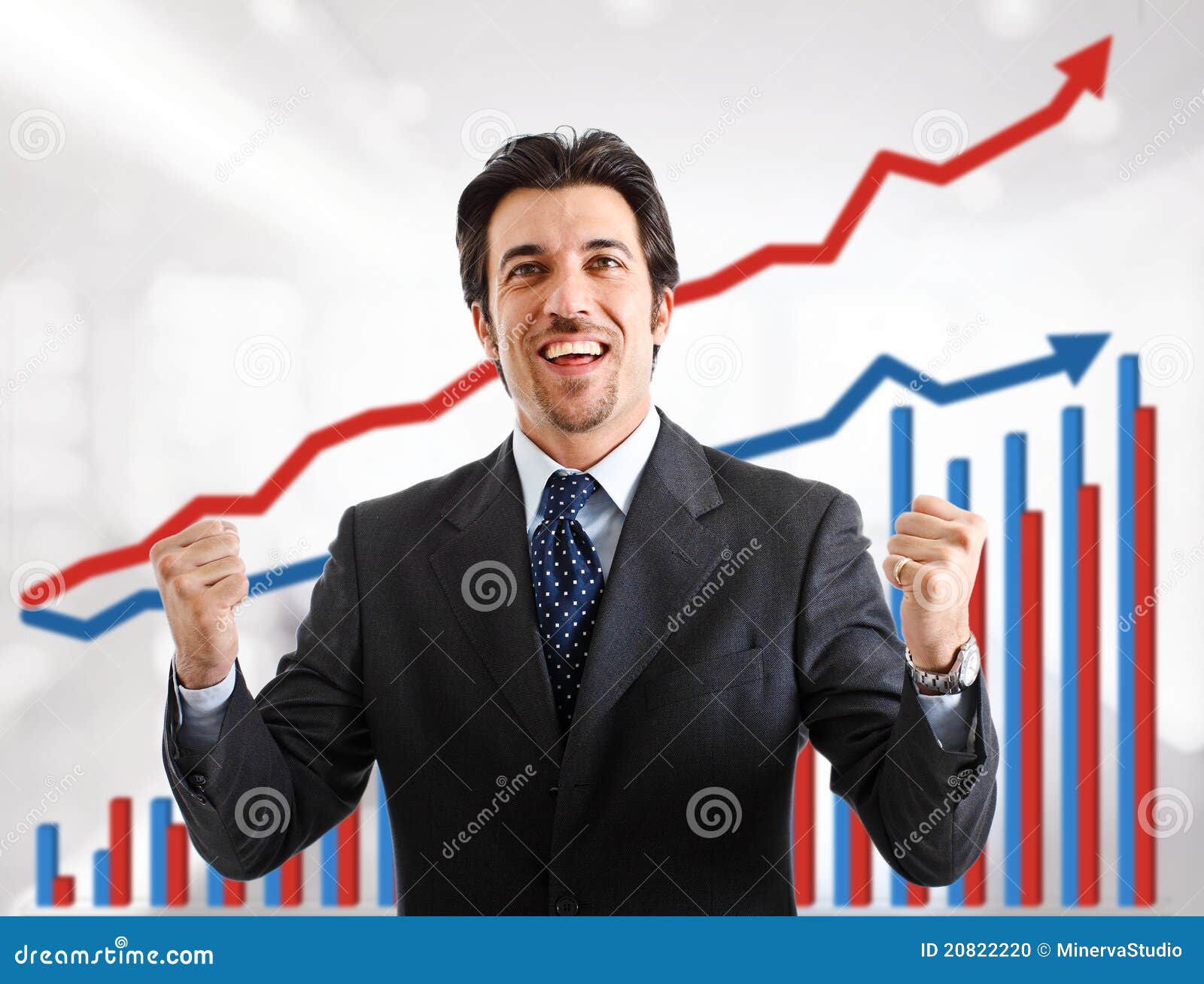 Happy businessman stock photo. Image of work, corporate - 20822220