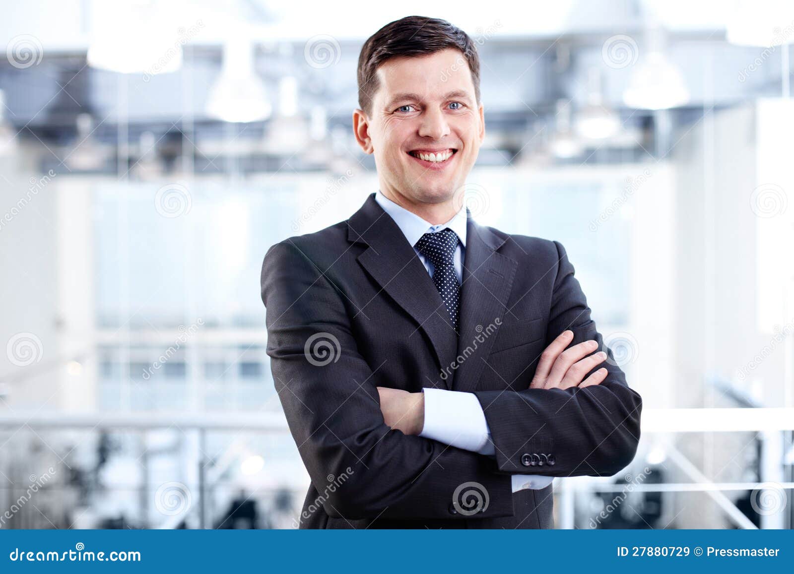 Happy businessman stock image. Image of corporate, crossed - 27880729