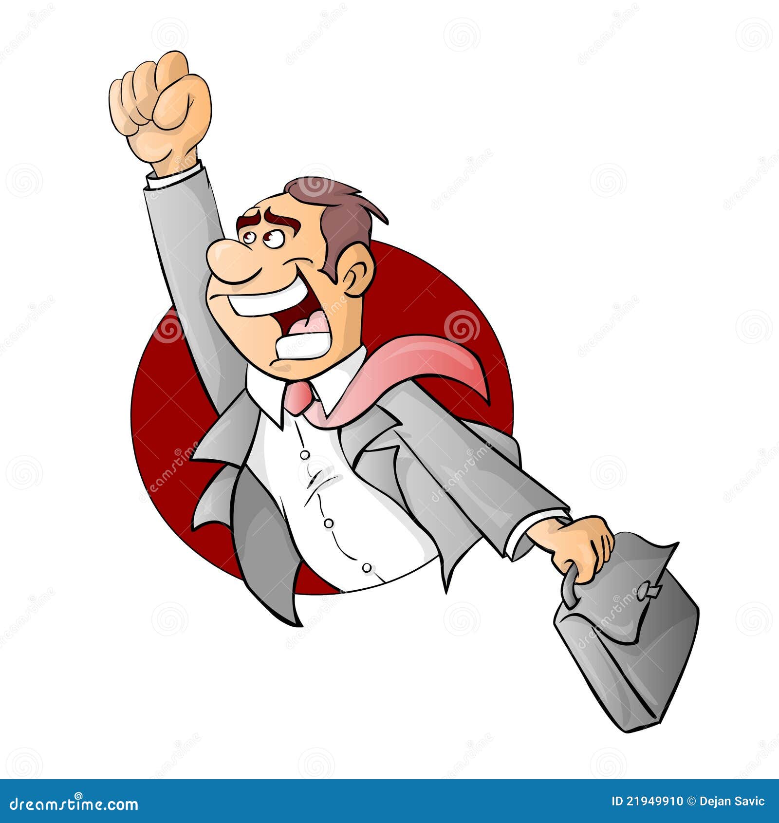 Happy businessman cartoon stock illustration. Illustration of fist ...