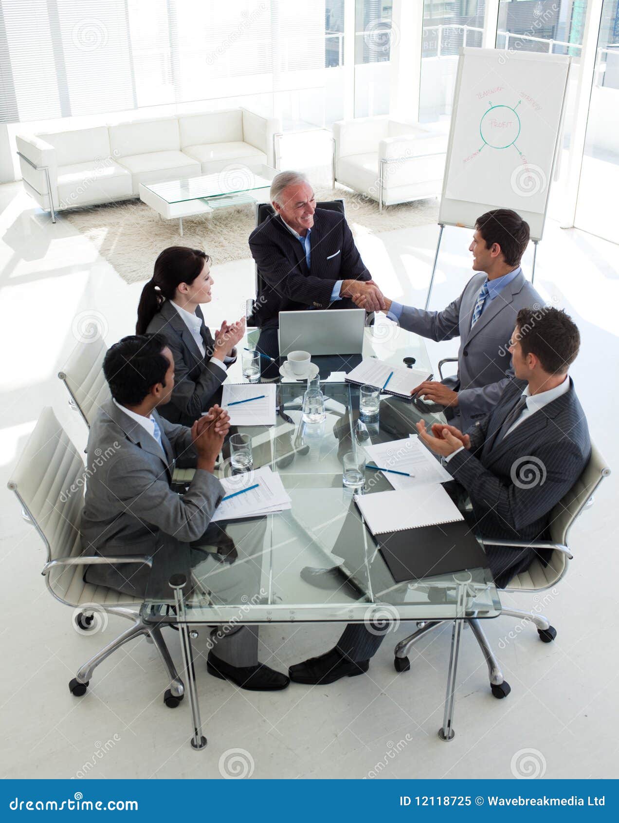 Happy Businessman Closing a Deal Stock Image - Image of discussing ...