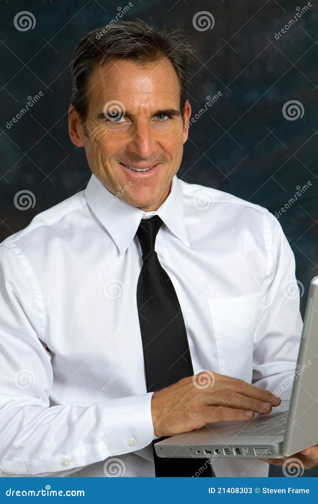 Happy Businessman Computer stock image. Image of greying - 21408303
