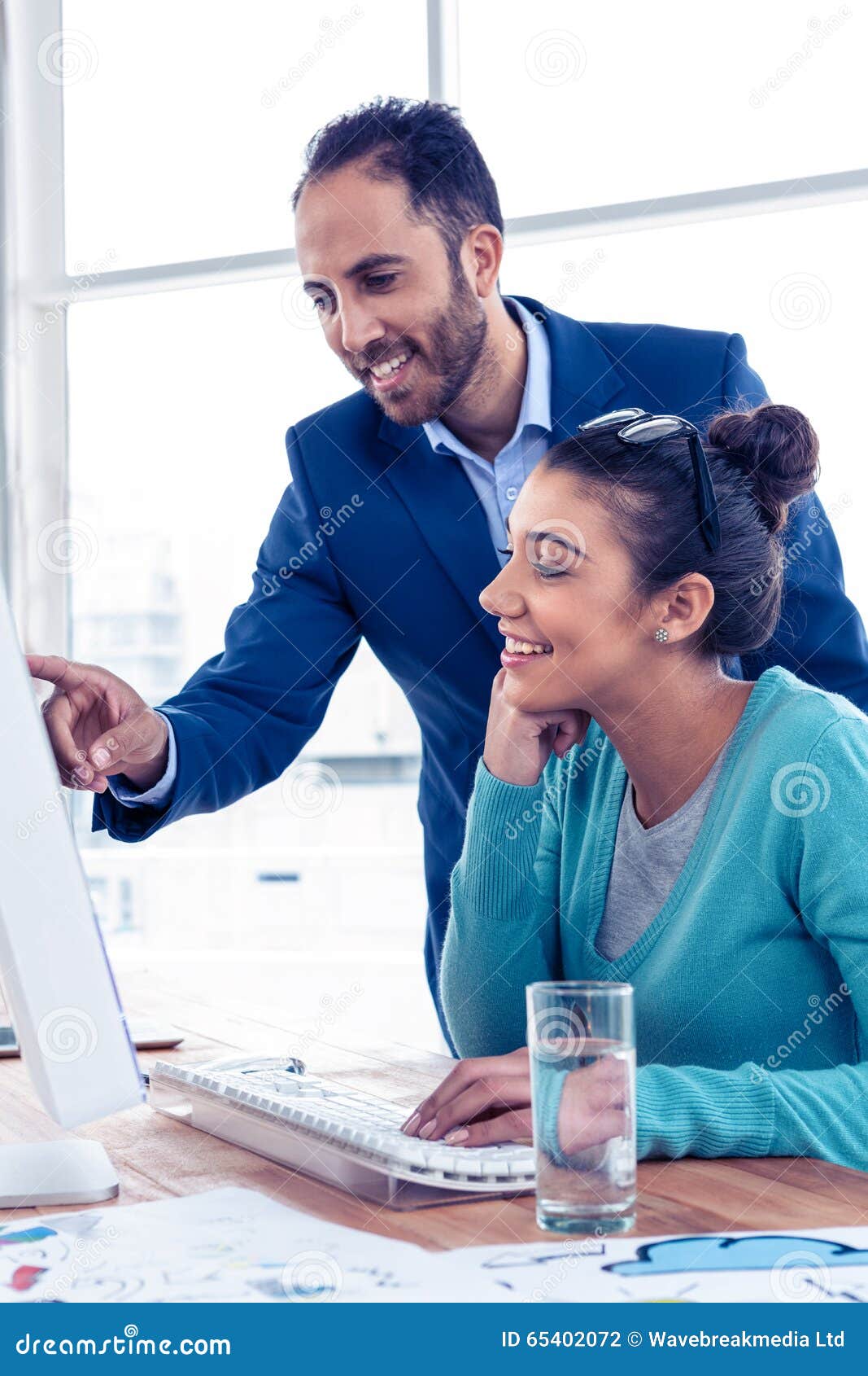 Happy Businessman Explaining To Coworker Stock Photo - Image of ...
