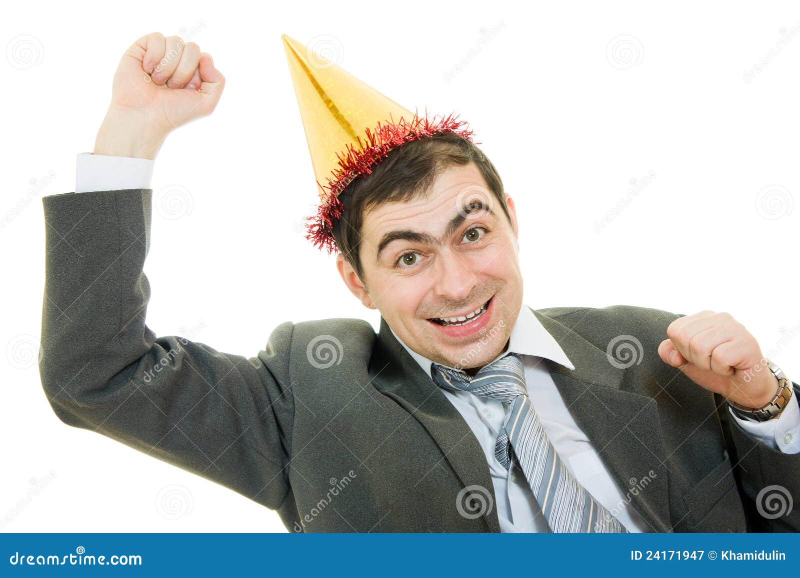Happy Businessman in the Hat Stock Image - Image of handsome, office ...