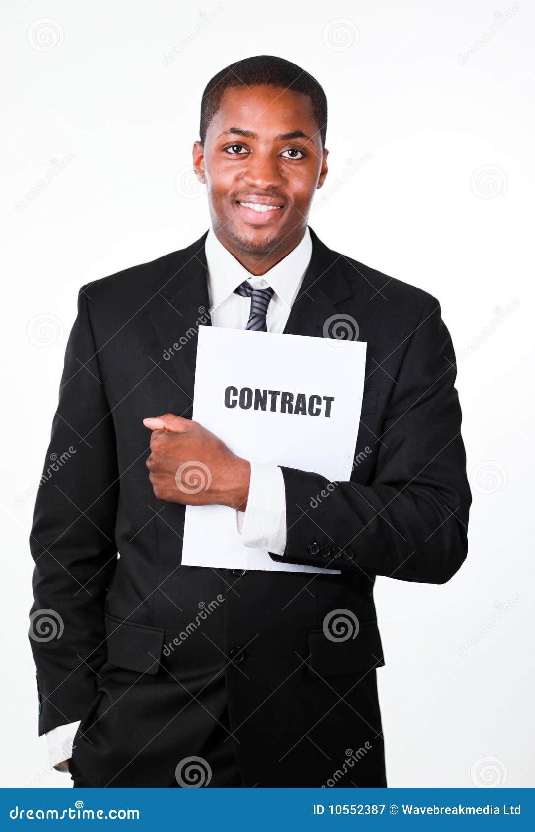Happy Businessman Holding a Contract Stock Image - Image of occupation ...