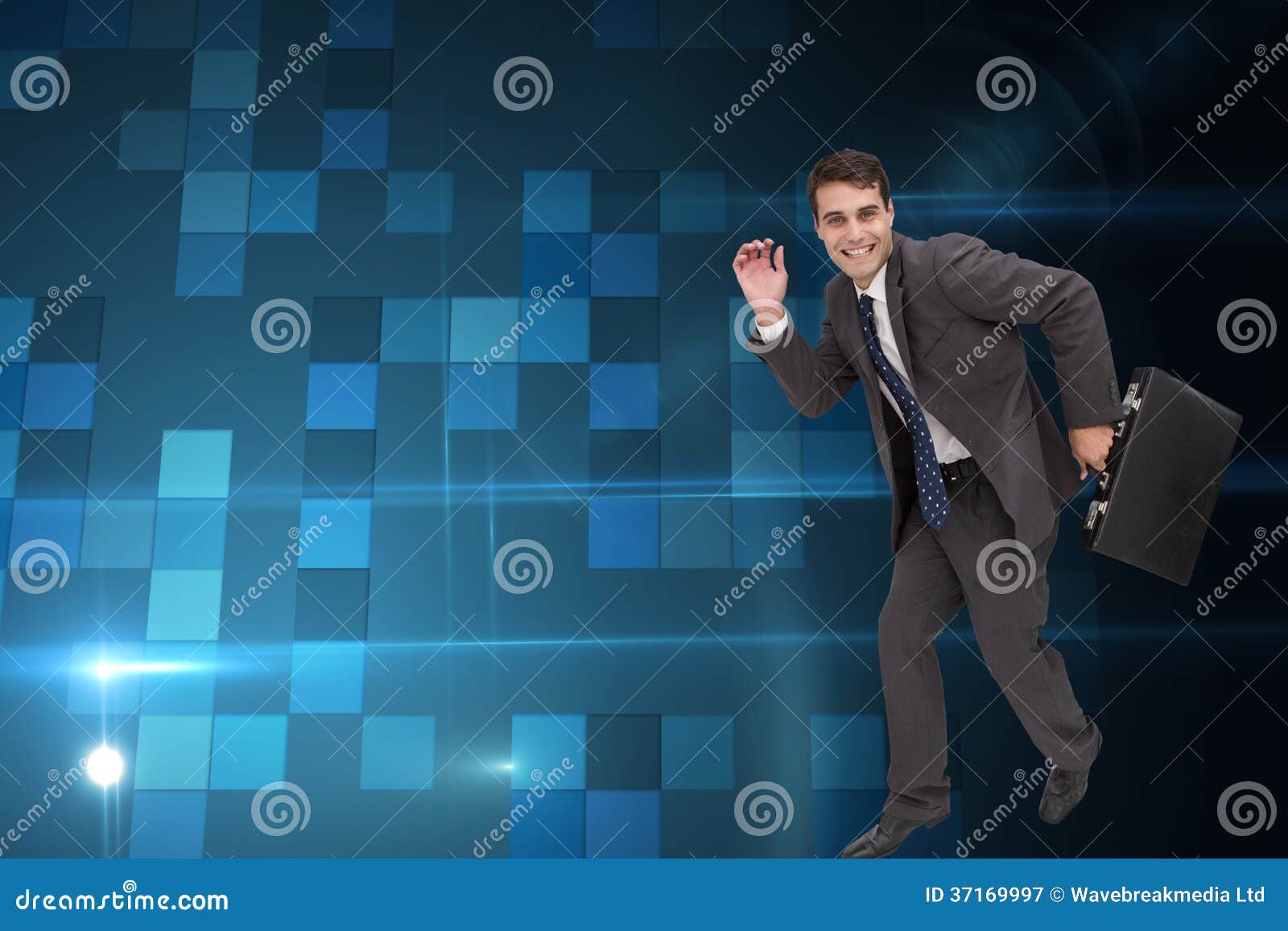 Happy Businessman in a Hury Stock Image - Image of elegant, graphic ...