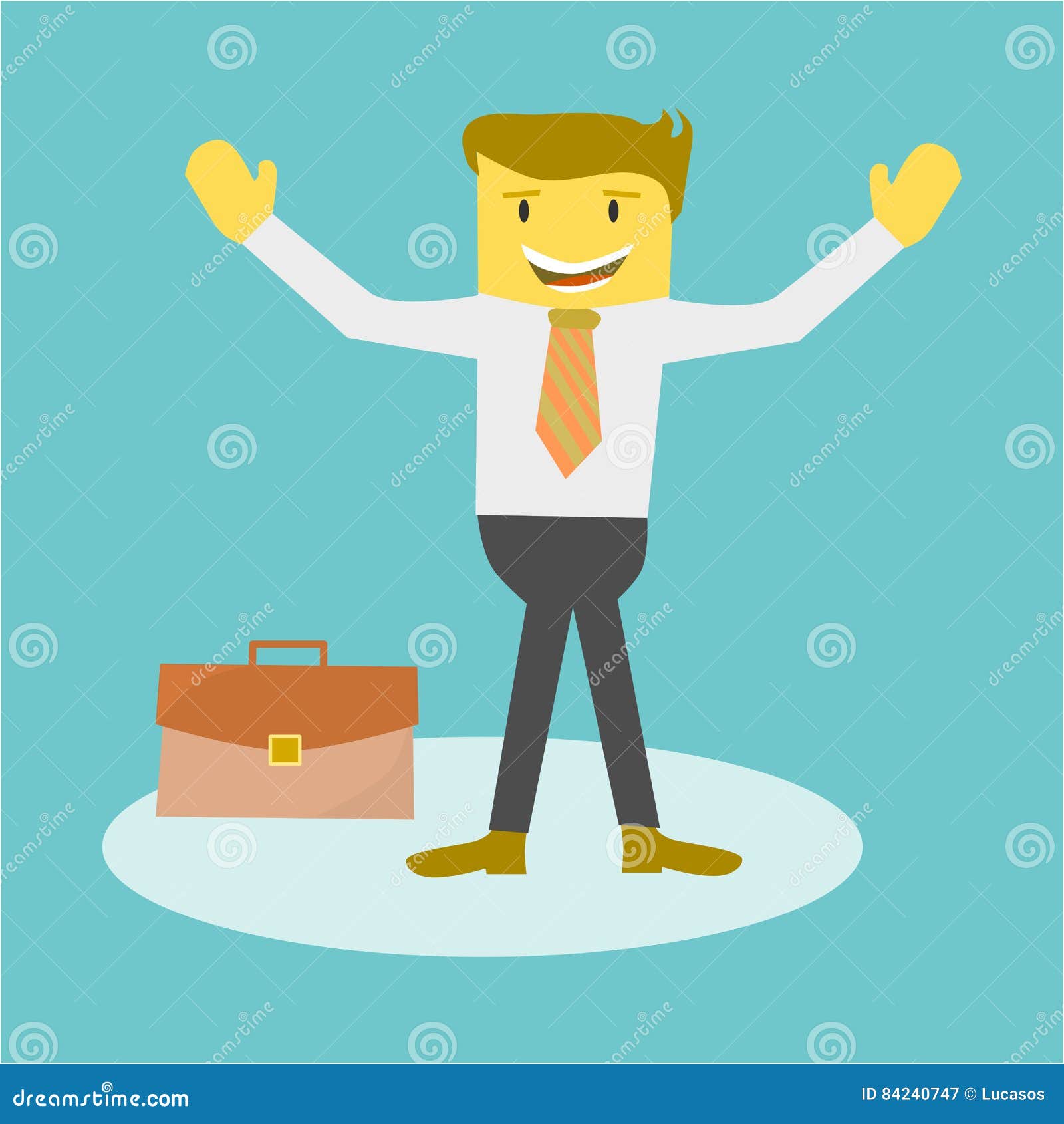 Happy Businessman - Illustration Stock Vector - Illustration of white ...