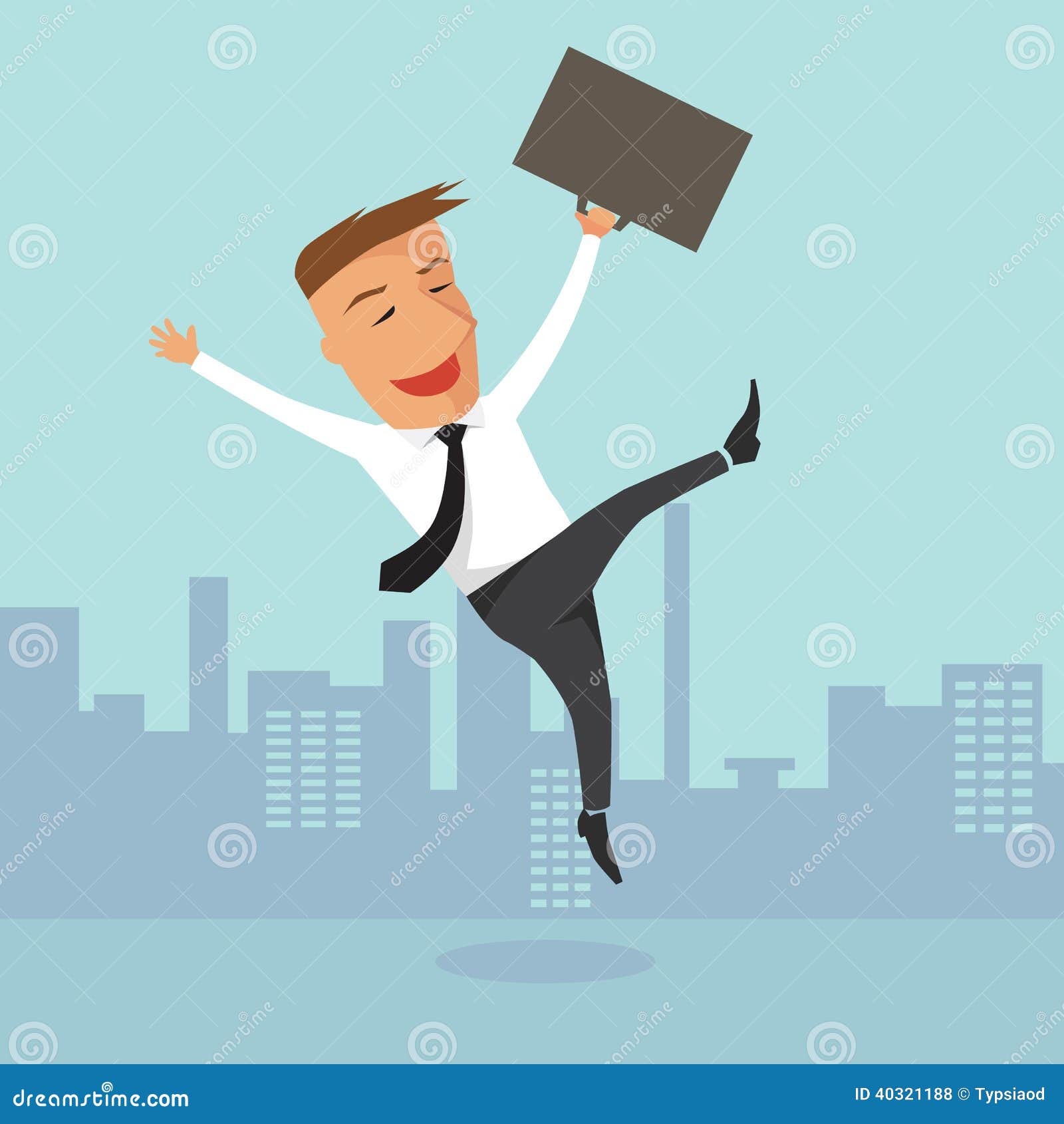 Happy businessman. stock vector. Illustration of idea - 40321188