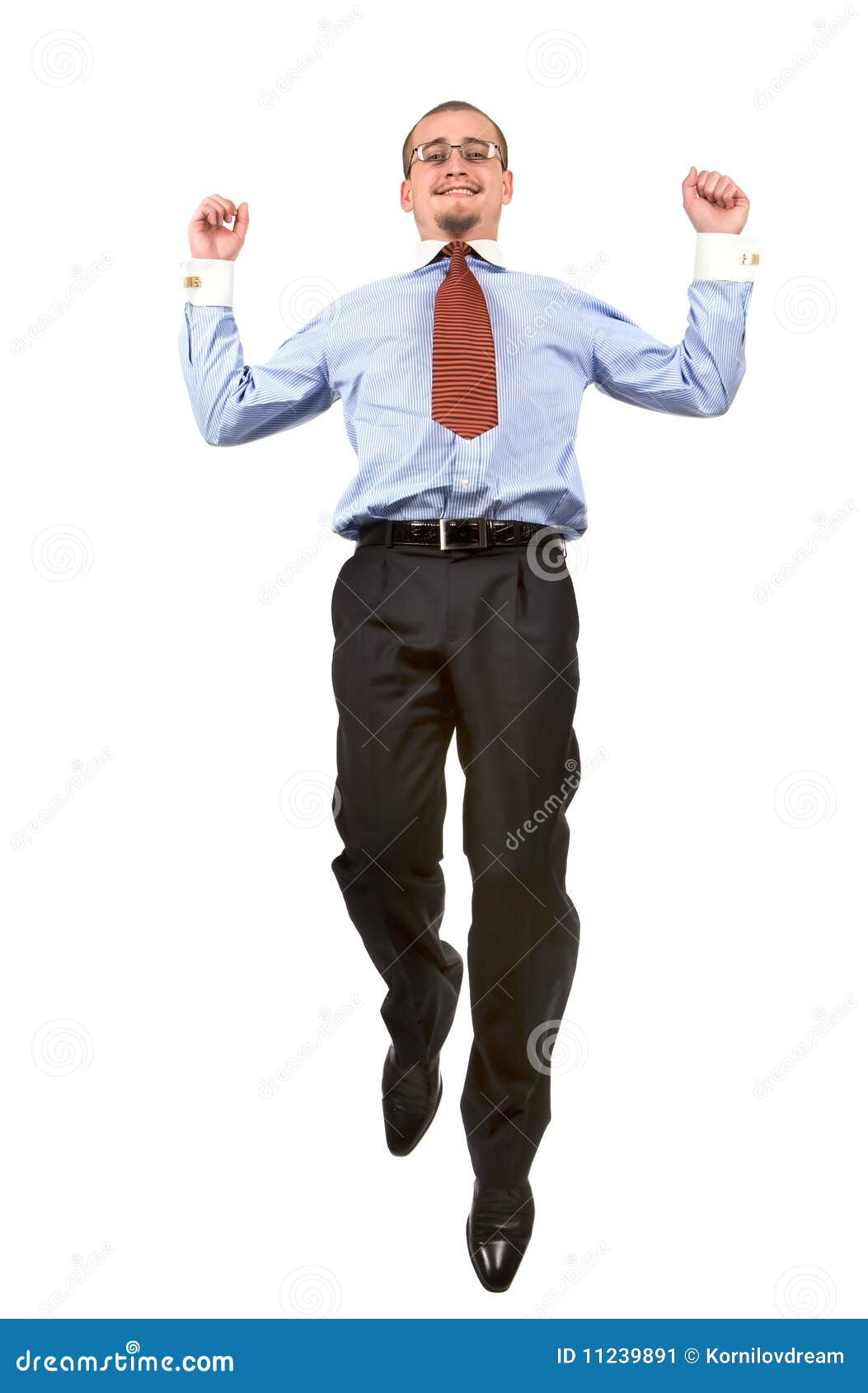 Happy Businessman Leaping into the Air Stock Image - Image of happy ...