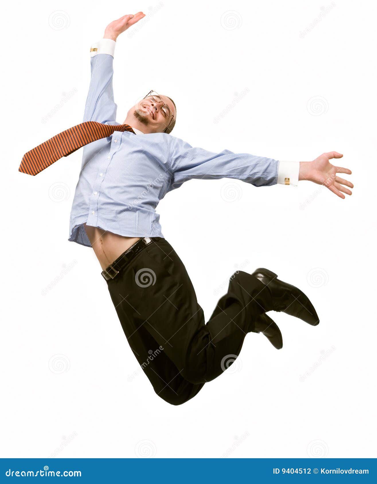 Happy Businessman Leaping into the Air Stock Photo - Image of adult ...